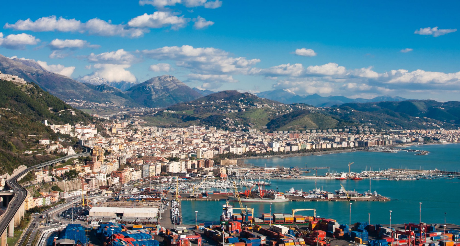 Landscape of the city of Salerno in Italy